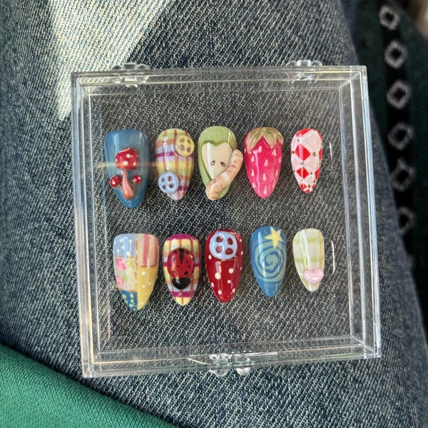 Jolyne Kujo Nails//press on Nails//cute Nails//anime Nails //JJBA Nails ...