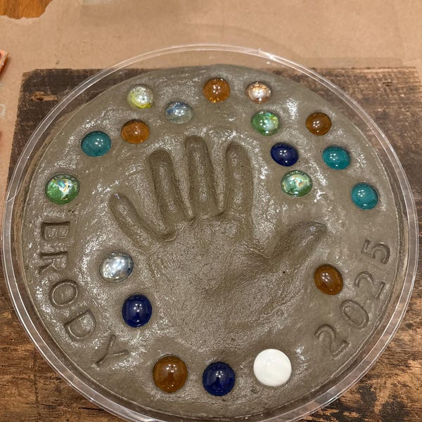 DIY Personalized Garden Stone Kit – Handprint Garden Stone – Fathers ...