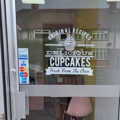 Bakery Shop Window Sticker Delicious Cupcakes Café Restaurant Vinyl ...
