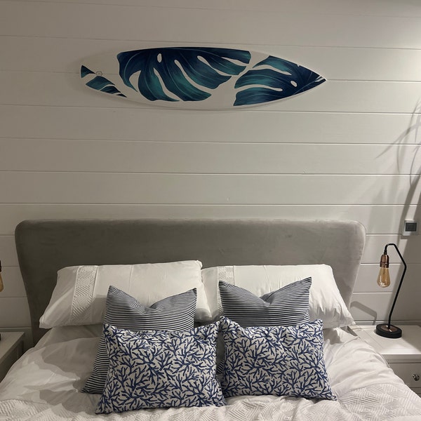 Surfing Inspired Accent Wall Led Light: Blue Marble Effect Surfboard ...