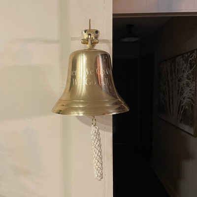 Personalised Brass/chrome Bell With Fittings. Engraved With Your ...
