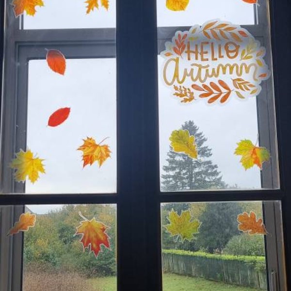 Autumn Leaves Window Stickers, Autumnal Leaves Window Sticker, Autumn ...
