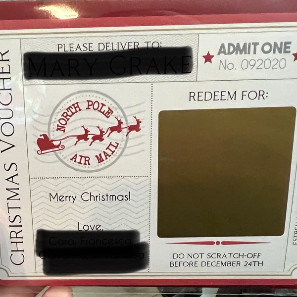 Surprise Christmas Scratch to Reveal Voucher, Custom Christmas Coupon ...