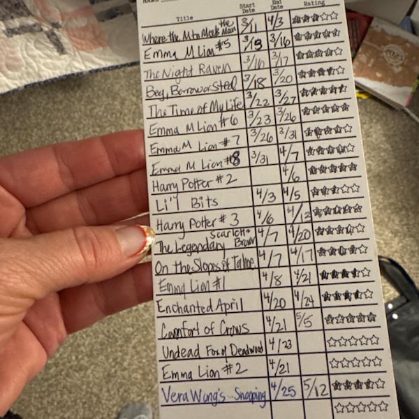 Reading Log Bookmark, Book Tracker, Reading List, Progress Tracker ...