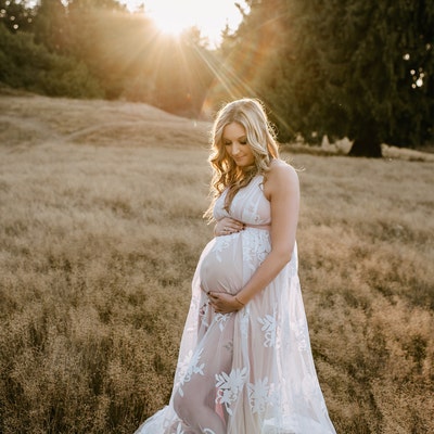Maternity Pearl Robe Dress, Maternity Robe, Pregnancy Dress, Maternity ...