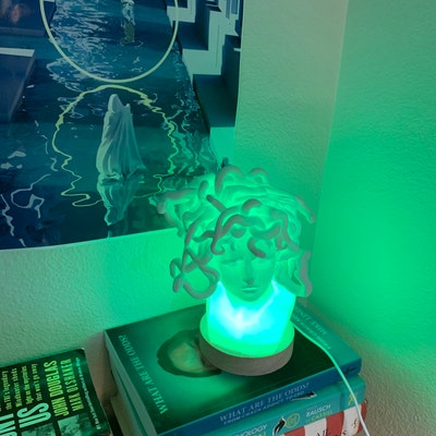 Medusa Bust Lamp, Mythology, RGB Light, Color Changing, Gaming Decor ...