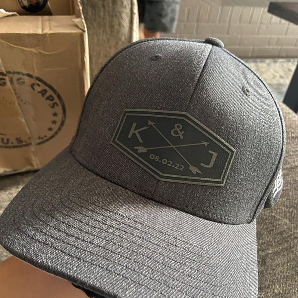 Custom Wedding Anniversary Couples Hats With Personalized Initials and ...