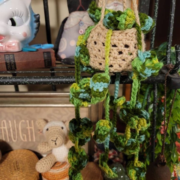 Pothos Plant Crochet Pattern, Car Hanging Plant Pattern, Car Hanging ...