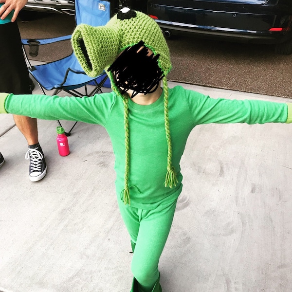 Green Peashooter Pea Shooter Crochet Hat Beanie Stocking Cap With ...