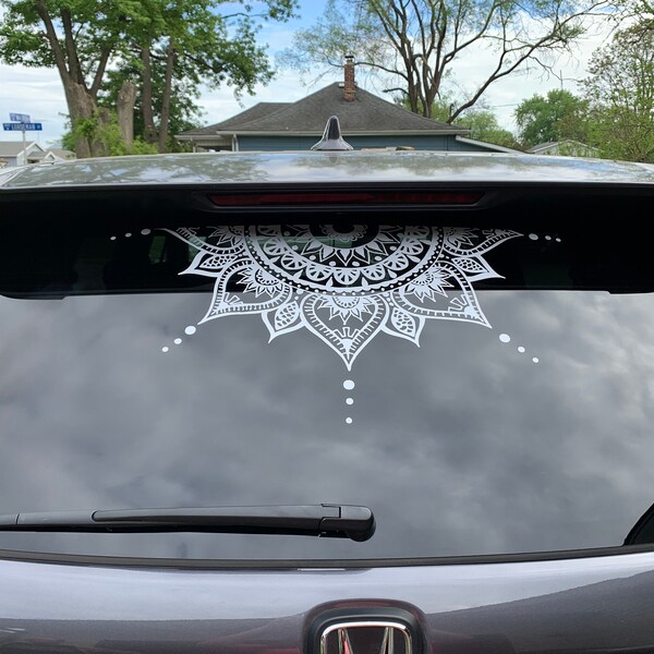 Mandala Car Decal Car Mandala Sticker Half Mandala Decal Half Mandala ...