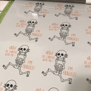PNG Sticker Download Fragile Sticker English & Spanish Skeleton ...