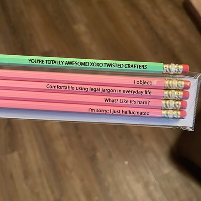 Pastel Pink Custom Pencils, Personalized Pencils, Engraved Pencils ...
