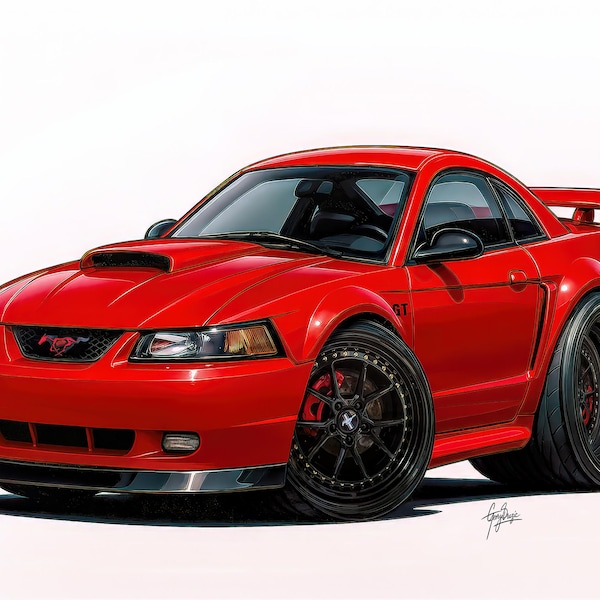 1969 Pontiac Firebird Hot Rod - CARTOON CAR PRINT - Etsy