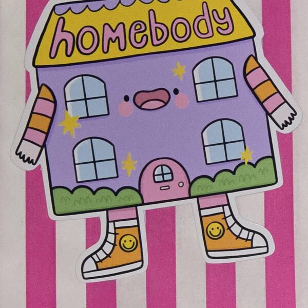 Homebody Cute Glossy Sticker - Home - Stay Home - House - Cute ...