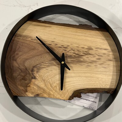 16 Live Edge Black Walnut Wall Clock - Etsy