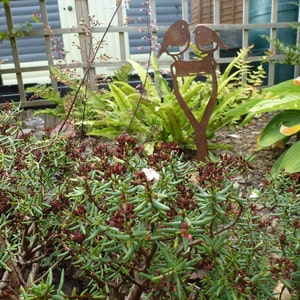 Robin on Spade Garden Decoration / Bird Garden Gift / Rusty Metal Robin ...