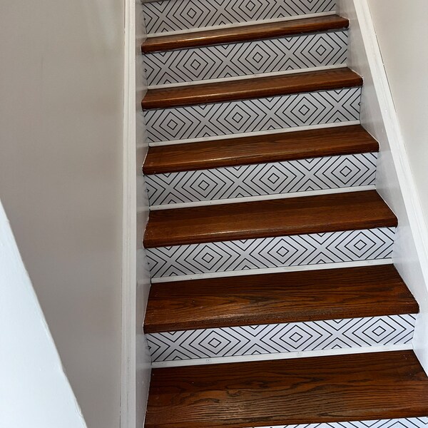 Athens Tile Wall Grey Stair Riser Self Adhesive Vinyl Stickers,peel ...