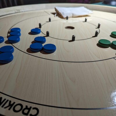Crokinole Board Game 'dark' Tournament Board, Discs, Carrom Powder ...