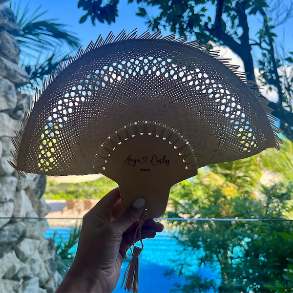 Palm Personalized Hand Fans / Wooden Fan / Traditional Mexican Wedding ...