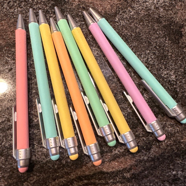 12 Custom Printed Pastel Bright Vibes Imprinted Pens Personalized ...