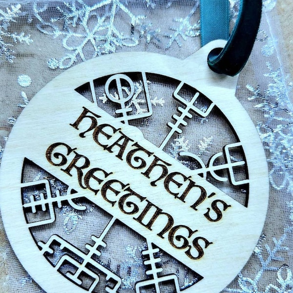Heathens Greetings, Pagan Ornament, Vegvisir Wayfinder Ornament, Viking ...