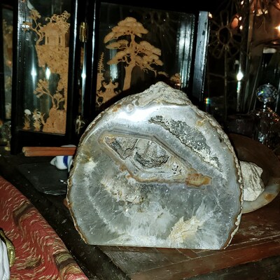 6.9 Lb Agate Geode Geode Quartz Geode Polished Geode Half Crystal Geode ...