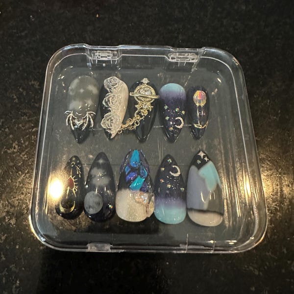 ACOTAR Press on Nails, Velaris Nails, Goth Nails, Halloween Nails ...