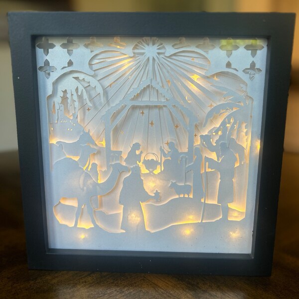 The Nativity, Religious, Christian Christmas Papercutting 3d Shadowbox ...