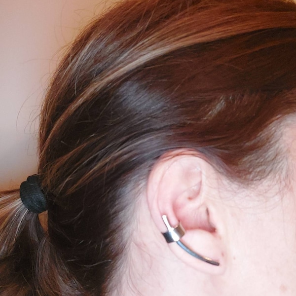 Stylish Earrings Silver Cuff, Unique Ear Climber, Cross Earring Cuff ...