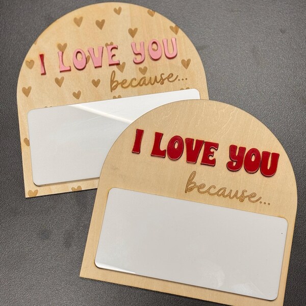 SVG I Love You Because, Valentine's SVG, Valentine's Day, Laser Cut ...