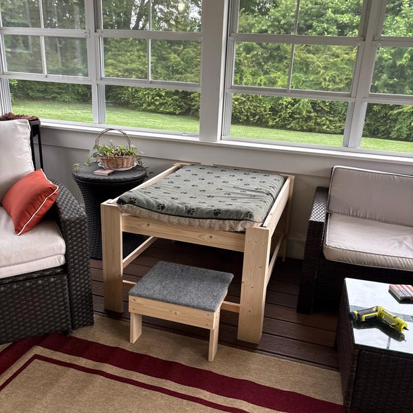 Unfinished Pet Ramp With Slats for Traction Wood Dog Ramp Pet Furniture ...