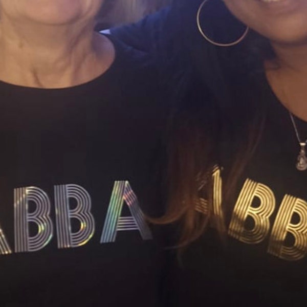Personalised Dancing Queen T-shirt Holographic Rainbow Abba Voyage ...