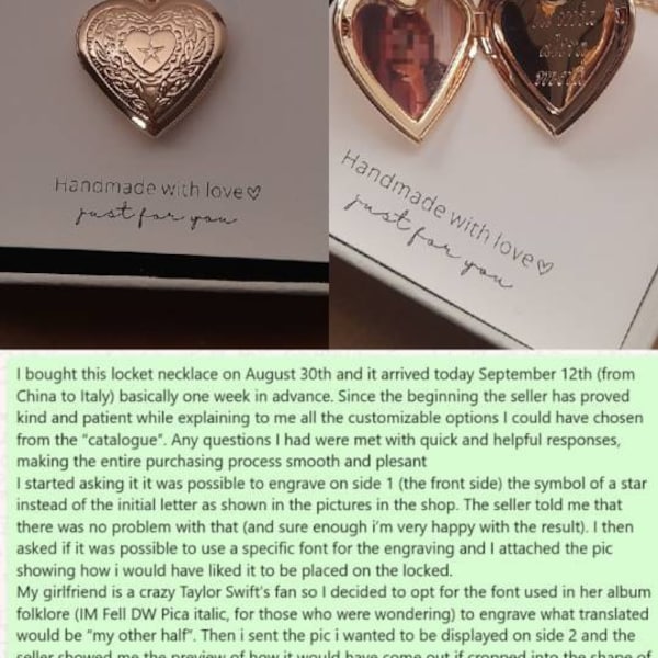 Personalized Heart Locket Necklace - Custom Photo Locket With Engraved ...