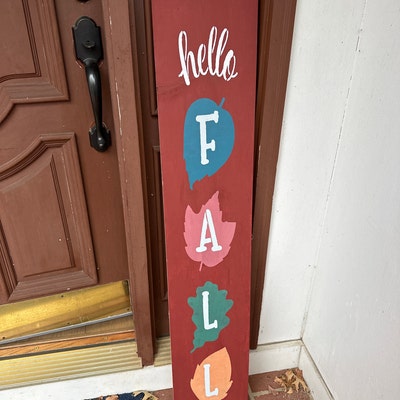 Hello Fall Stencil With Big Leaves for Painting Signs, Reusable Mylar ...