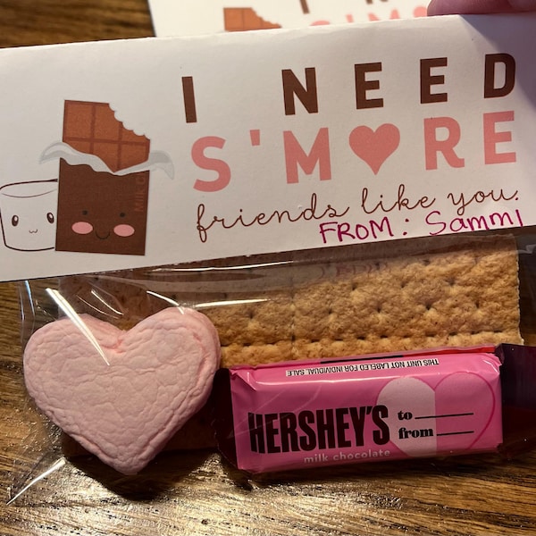 Printable S'mores Bag Toppers - Valentine's Day Class Treats ...