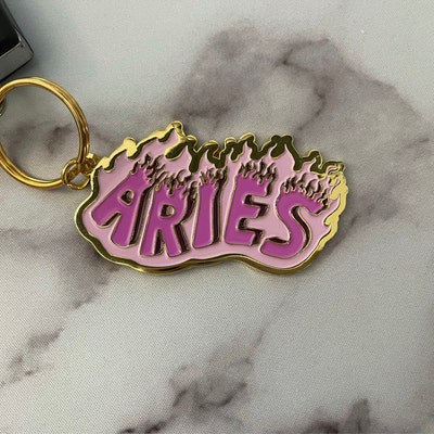 Aries Zodiac Keychain - Etsy