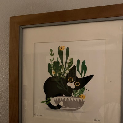 Tuxedo Cat Art Print, Cat-themed Home Wall Decor, Cat Lover Gift, House ...