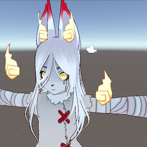 Ghost Cat Girl Premade 3D Vroid VRM Model Streamer and Vtuber ...