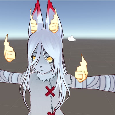 Ghost Cat Girl Premade 3D Vroid VRM Model Streamer and Vtuber ...