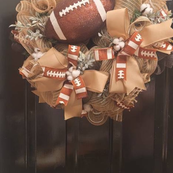 Personalized Football Wreath, Sports Wreath, Football Decor, Football ...