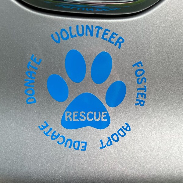 Rescue Decal, Dog Rescue Decal, Animal Rescue Decal, Adopt Don't Shop ...
