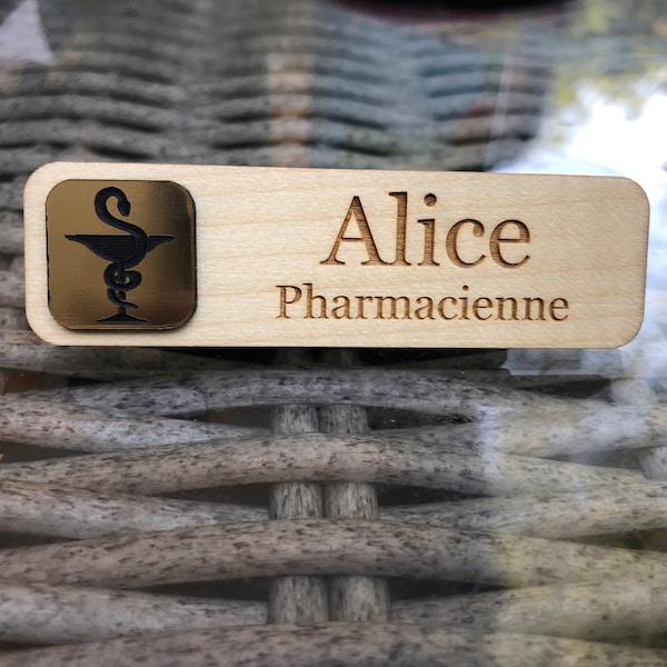Personalized Pharmacist Badge, Doctor of Pharmacy Badge, Wooden ...