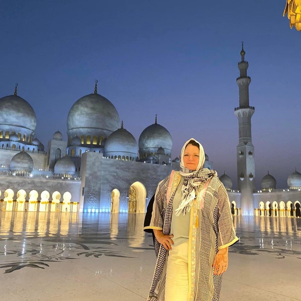 Short Arabic Shemagh-keffiyeh Jacket-kimono-poncho-tunic-robe-gilet ...