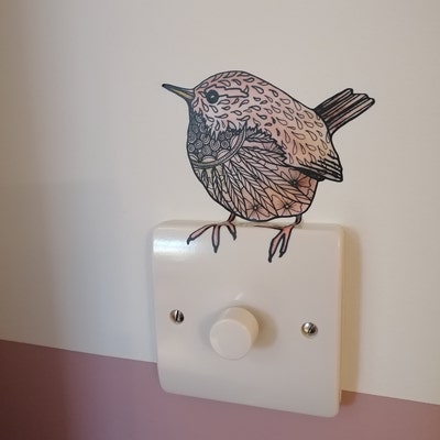Wall Stickers for Kids, Cute Wren Bird Removable Wall Decal, British ...