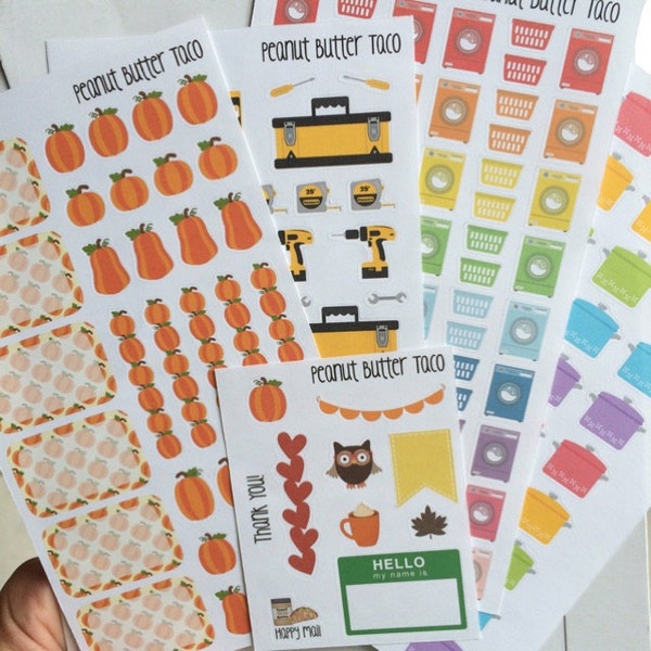 Laundry Planner Stickers - Cleaning Planner Stickers - Washing Machine ...