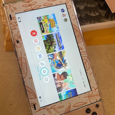 Beige Floral Pattern Nintendo Switch Vinyl Sticker Beige Solid Colors ...