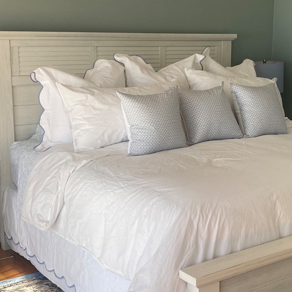 Rifle and Paper Co Blue Petal Mini Block Print Pillow Cover, Blue and ...