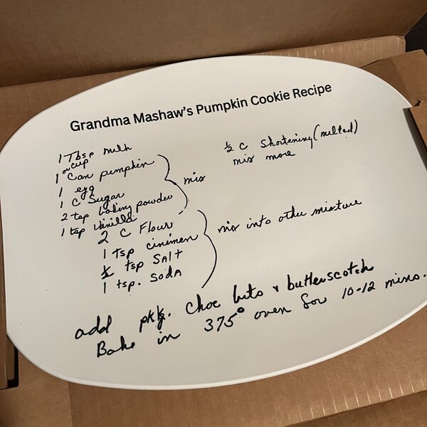 Handwritten Recipe Platter With Photo, Personalized Handwriting Recipe ...