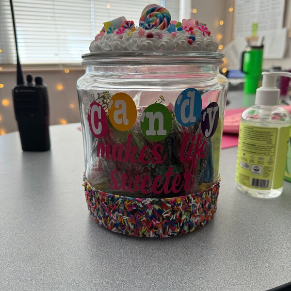 Funny Candy Jar, Office Candy Jar, Glass Candy Jar, Candy Bowl, Glass ...