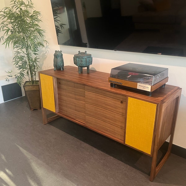 HIFI Vinyl LP Storage Bench With Mid Century Modern Stylings - Etsy